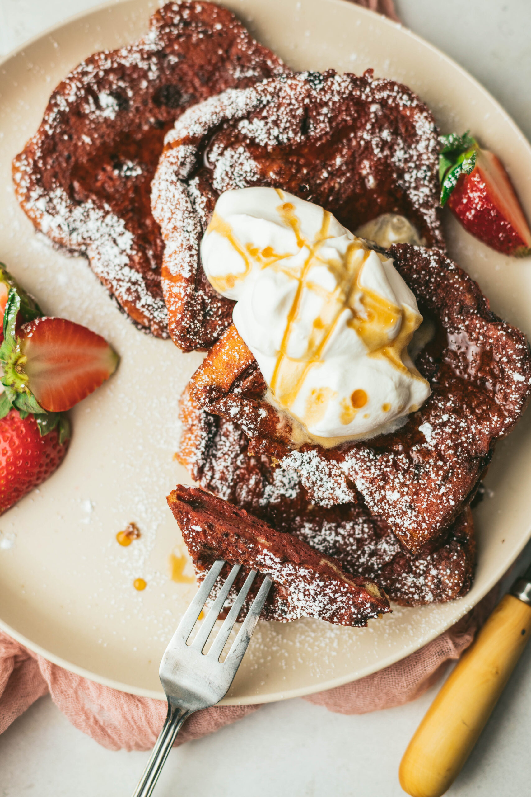 Fluffy Red Velvet French Toast - Lenox Bakery